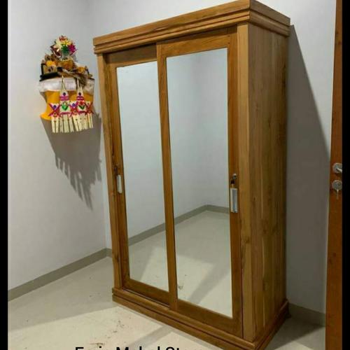 Jual lemari kaca 2 pintu sliding lemari anak almari baju kokoh - Kab ...