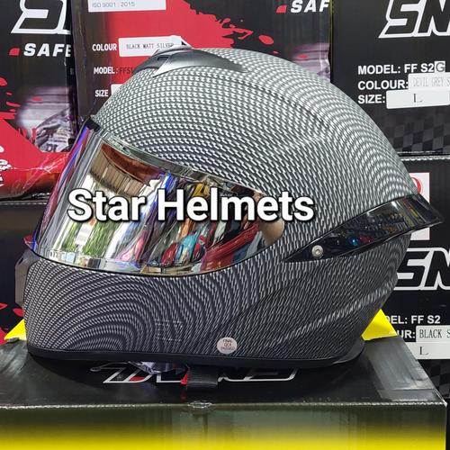 Jual Helm Snail FFS2 Carbon Matt Iridum Flat Visor + Spoiler 3D ...