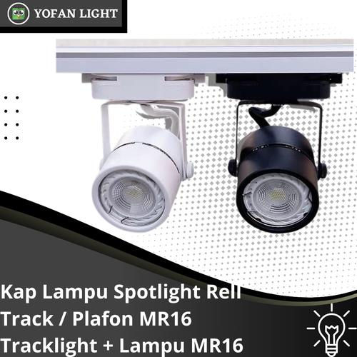 Jual Kap Lampu Spotlight Rell Track / Plafon MR16 Tracklight + Lampu ...
