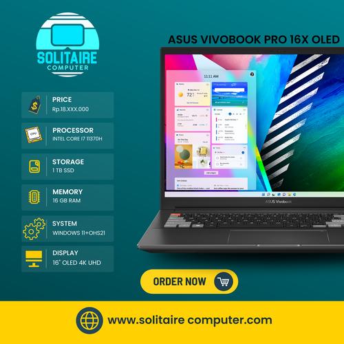 Jual ASUS N7600PC-OLED714/I7 11370H/16GB/SSD 1TB/RTX3050 4GB/W11+OHS21 ...