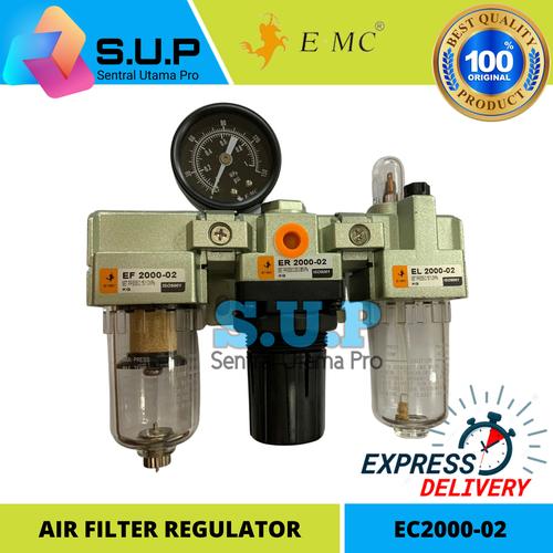 Jual AIR UNIT FILTER REGULATOR LUBRIKATOR EC2000-02 / EMC PNEUMATIC ...