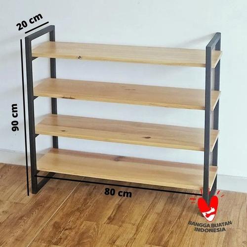Jual Rak Industrial Besi Hollow Kayu Rak Serbaguna Rak Sepatu Minimalis ...