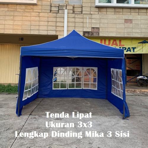 Jual Tenda Lipat metic 0,8 3x3 Lengkap Dinding Mika Motif Jendela. 420D ...