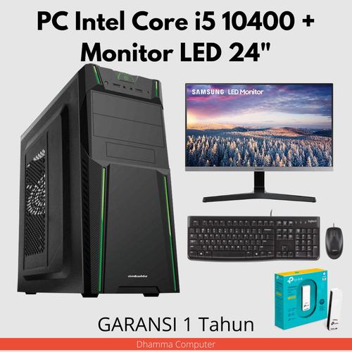 Jual Paket Lengkap PC Rakitan Komputer Kantor Intel i5 10400 Monitor LED 24 - RAM 4GB, NVME 128 ...