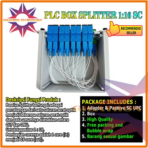 Promo Passive Splitter PLC BOX FO 1:16 SC UPC Fiber Optik Pasif Spliter ...