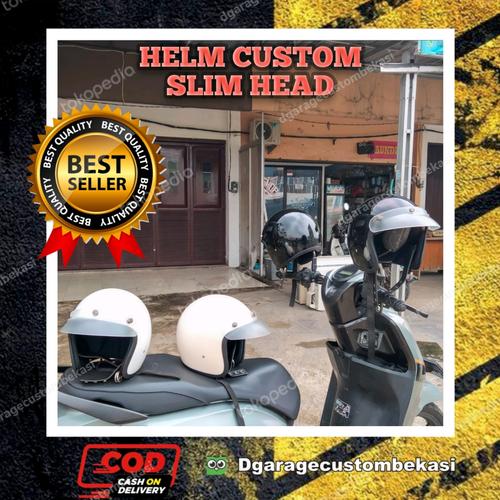 Jual HELM CUSTOM SLIM HEAD cc Helmet Retro vintage classic cakil half ...