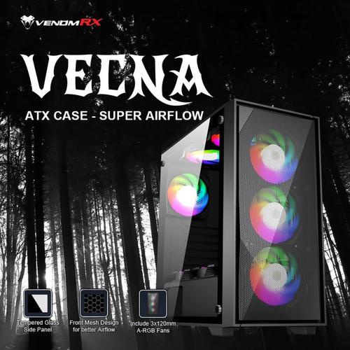 Jual CASING VENOMRX VECNA INCLUDE 3 FAN ARGB - mATX, ATX GAMING CASE ...