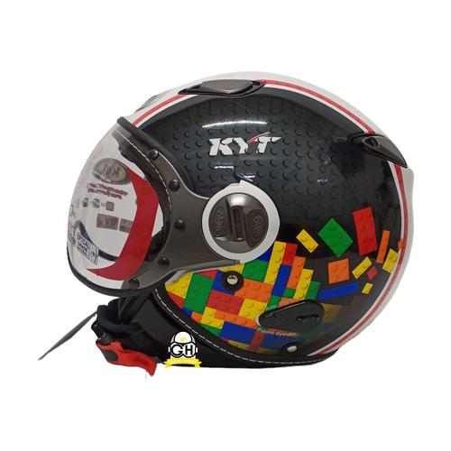 Jual HELM KYT ELSICO #5 WHITE BLACK RED KYT HALF FACE - M - Kota ...