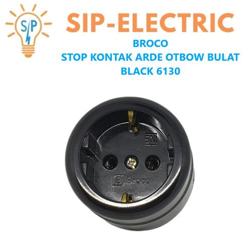 Jual BROCO STOP KONTAK ARDE OB BULAT HITAM JADUL 6130 / SK OUTBOW ...