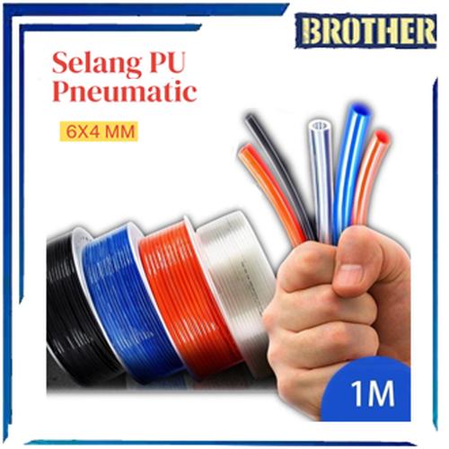 Jual 1 Meter Selang PU 6x4mm / 6 x 4 mm 6x4 PolyUrethane PNEUMATIC ...