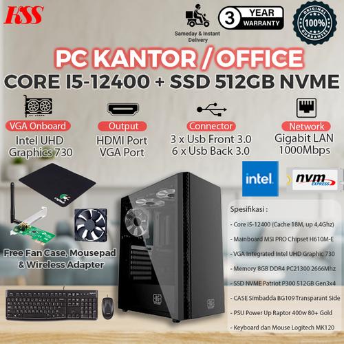 Jual Komputer/PC Rakitan Core i5 Gen Terbaru Super Cepat Office Multimedia - RAM 8GB DDR4, SSD ...