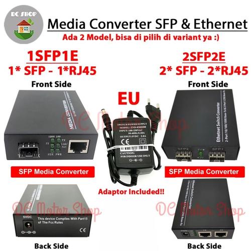 Jual SFP Media Converter SFP 1 Port 2 Port LAN RJ45 2 Port Fiber ...