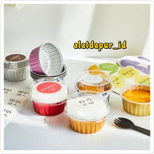 Jual 10pcs aluminium foil cup kue korean dessert box kotak cup cake ...