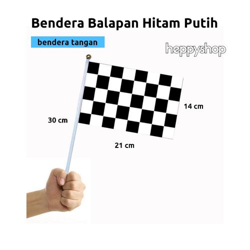 Jual Bendera Balapan Hitam Putih, Bendera Start - bendera tangan ...