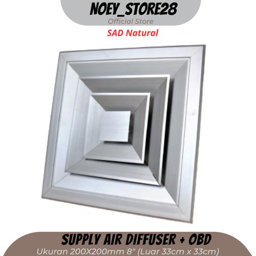 Jual Supply Air Diffuser (SAD+OBD) uk 200x200mm 8" (luar 33x33cm ...