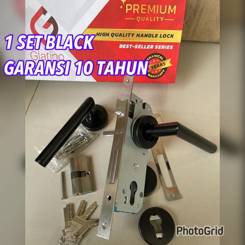 Jual Kunci Handle Pintu Model Pisah Hitam Set/ Kunci Pintu Roses Hitam ...