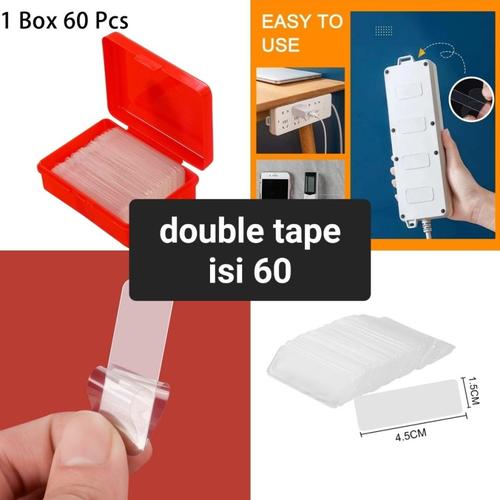 Jual double tape box isi 60pcs bening transparan kotak mini lakban 2 ...