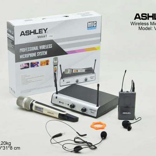Jual Mic WIRELESS ASHLEY VOICE 1 Handle Clip On Headset Jepit dada UHF ...