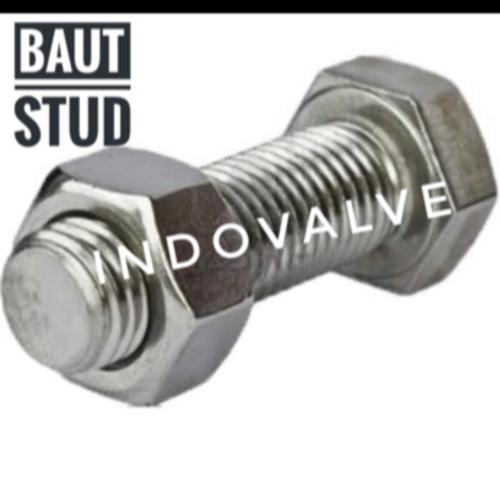 Jual Baut Stud & Nut M20 x 200 mm ; SS 316 ; include Spring Washer ...