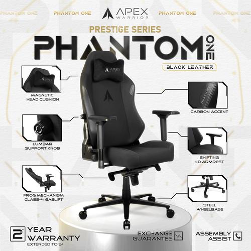 Jual Apex Warrior Phantom One Black Premium Leather Kursi Gaming Chair ...