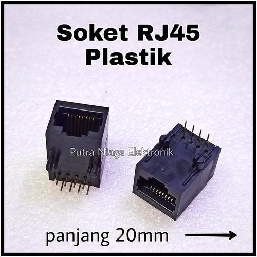 Jual Soket RJ45 Female Hitam Plastik Socket RJ45 Right Angel R/A ...