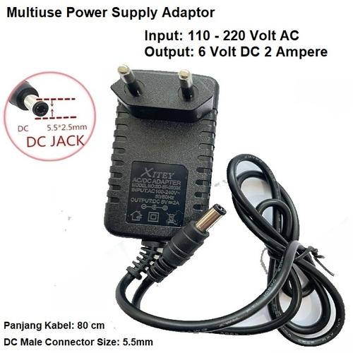 Jual Universal Power Supply Adapter 220VAC Output Converter 6 Volt 2 ...
