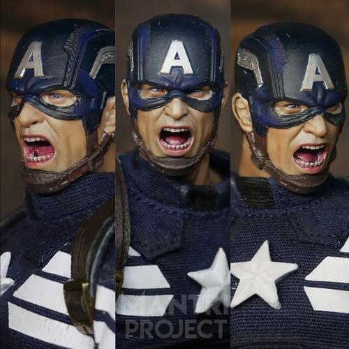 Jual 1/12 Captain America Angry Custom Headsculpt Marvel Legends Mezco ...