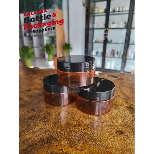 Jual JAR PLASTIK PET 100ML COKLAT TUTUP HITAM/TOPLES PLASTIK 100ML ...