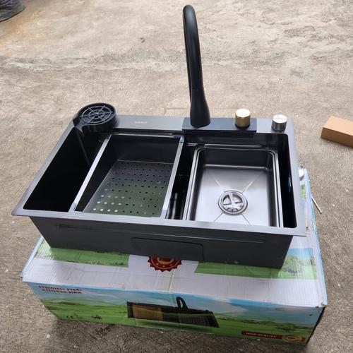 Jual kitchen sink onan luxury viral 75x46 cm black / sink bcp modern ...