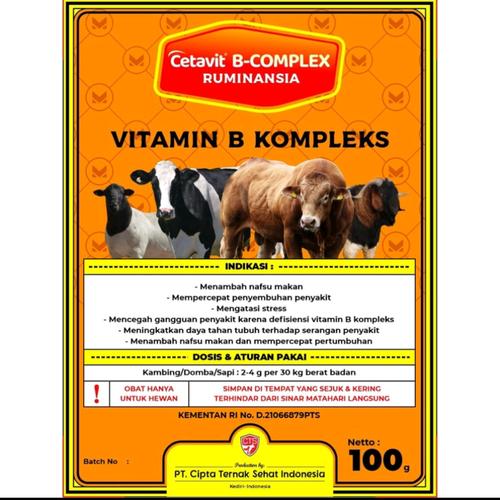 Jual VITAMIN SAPI DAN DOMBA Nafsu makan | Ceta vit B-kompleks | Vitamin ...