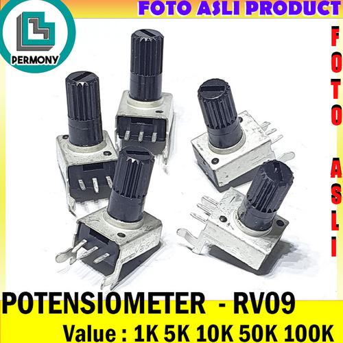 Jual RV09 Potensio 1K 5K 10K 20K 50K 100K Potensiometer rv-09 - 50K ...