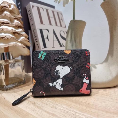 Jual Peanuts Small Zip Around Wallet Signature Canvas With Snopy ...