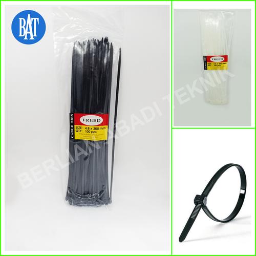 Jual Kabel Ties 30Cm 4.8MM Hitam Putih Freed Cable Ties Isi 100 Pcs - 3 ...