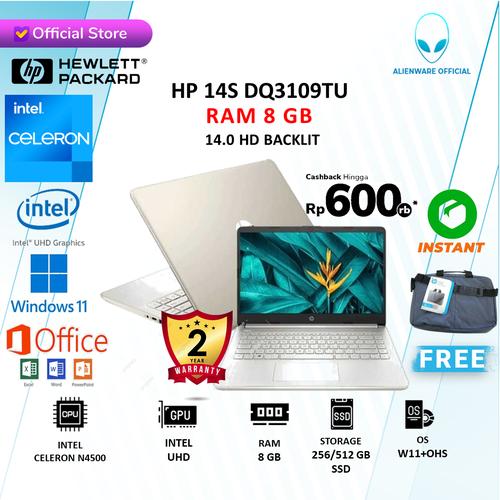 Promo LAPTOP HP 14S DQ3109TU DQ3111TU N4500 8GB 512SSD W11+OHS 14.0 ...