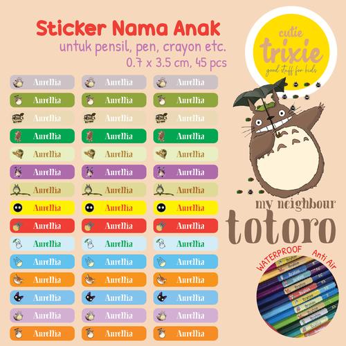 Jual Sticker Label Nama Anak Pensil TOTORO - Jakarta Barat - Cutie ...