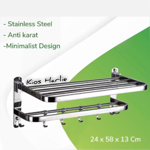 Jual Rak handuk, stainless lipat, gantungan handuk, rak dinding - Kab ...