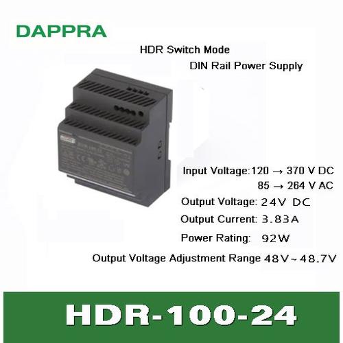 Jual HDR-100-24 HDR - 100 24 24V 3.8A HDR Switch DIN Rail Power Supply ...