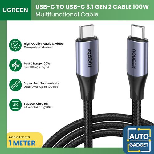 Jual UGREEN Type C Cable USB 3.1 Gen 2 5A Braided PD 100W Video 4K ...