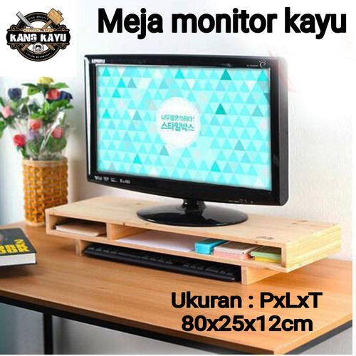 Jual Meja monitor kayu stand monitor komputer meja tv meja pc gaming ...