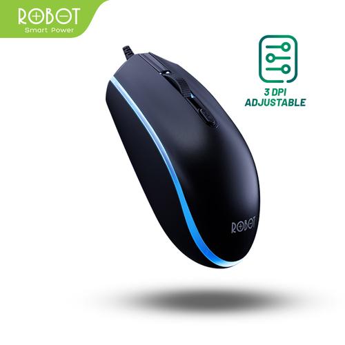 Promo ROBOT Mouse Wired M130 Colorful LED 3 Kecepatan DPI Kursor Akurat ...