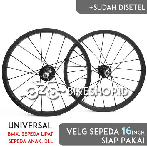 Jual Wheelset Velg Hitam Uk.16 Alloy Depan Belakang Rims Roda Sepeda ...