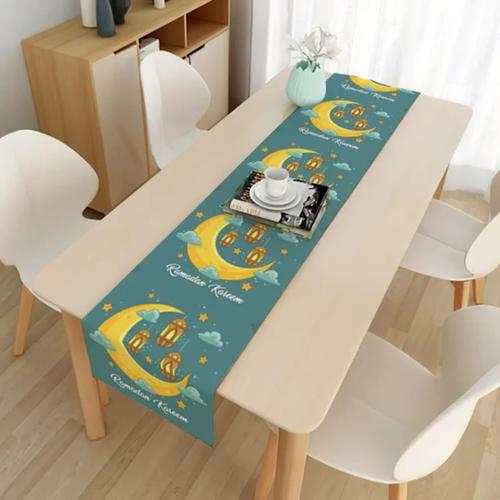 Jual 180CM TAPLAK MEJA RAMADAN LEBARAN TABLE RUNNER EID MUBARAK BAHAN ...