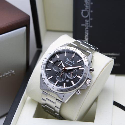 Jual Jam Tangan Pria Alexandre Christie AC 6667 Original - Silver Black ...
