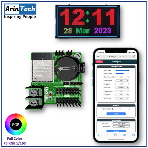 Jual Kontroller Jam Digital Full Color P5 RGB 2x2 WiFi - Kab. Lampung ...