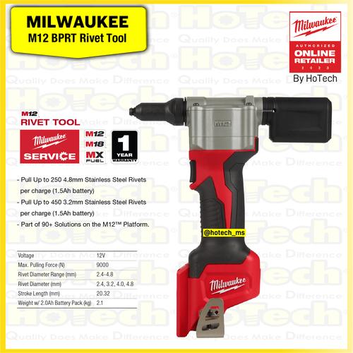Jual Mesin Rivet Tool | M12 BPRT (unit only) | Paku Rivet Milwaukee ...