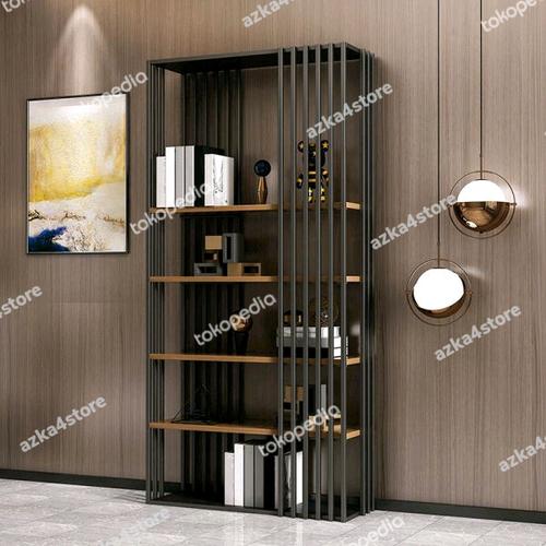 Jual rak industrial jati minimalis modern rak dinding rak buku besi ...
