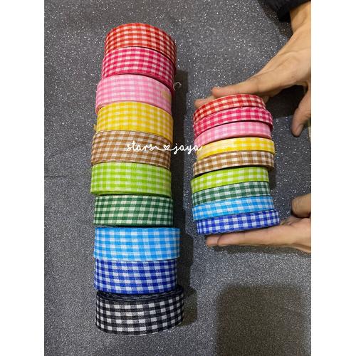 Jual Pita Motif Kotak, Pita Kain Kotak Aneka Warna - 1 Inch - Kota ...