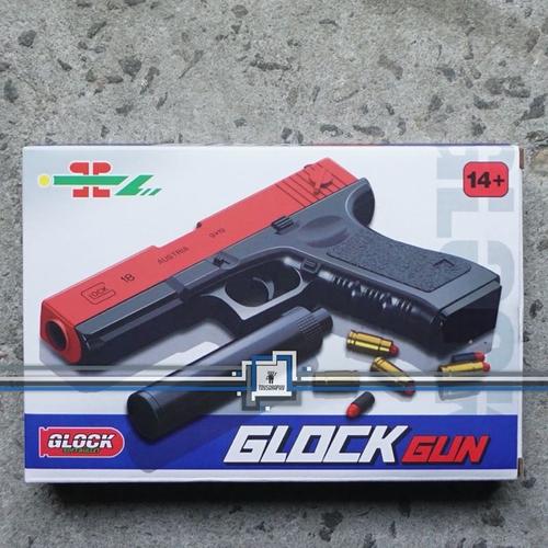 Jual Glok Toy Gun Shell Eject Pistol Nerf Mainan Anak Blaster Peluru ...