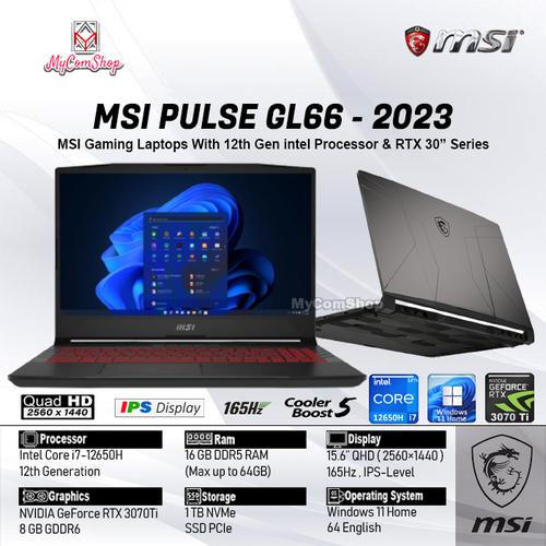 Jual MSI PULSE GL66 12U i7-12650H 16GB RAM 1TB SSD RTX 3070Ti 8GB 15,6 ...