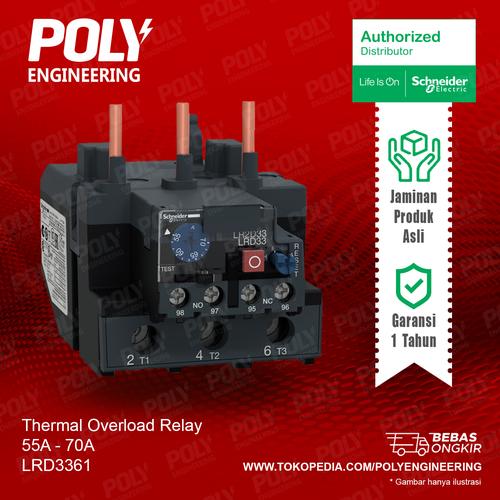 Promo OVERLOAD 55 … 70A UNTUK CONTACTOR LC1D80 … D95 SCHNEIDER LRD3361 ...